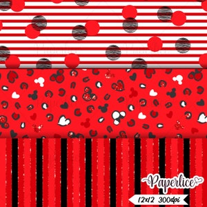 Mini Red Digital Paper - Etsy