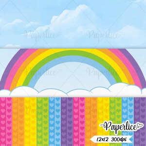 Bright Hearts Digital Paper - Etsy
