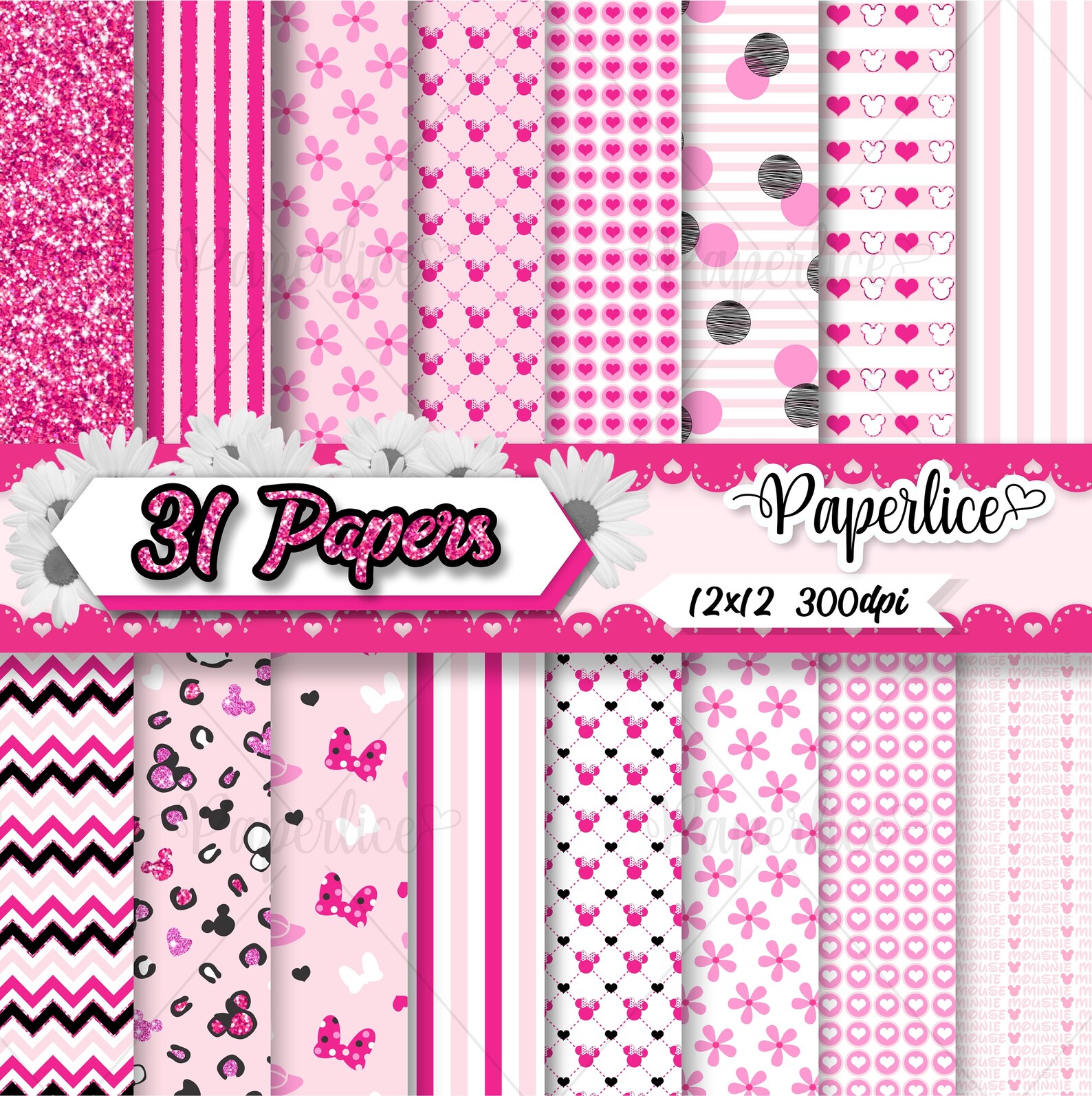Mini Pink Digital Paper - Etsy