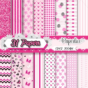Mini Pink Digital Paper - Etsy