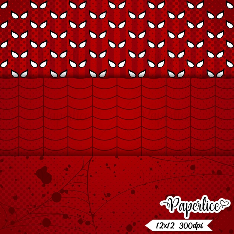 Spider Digital Paper, Comic Paper, Spider Hero - Etsy
