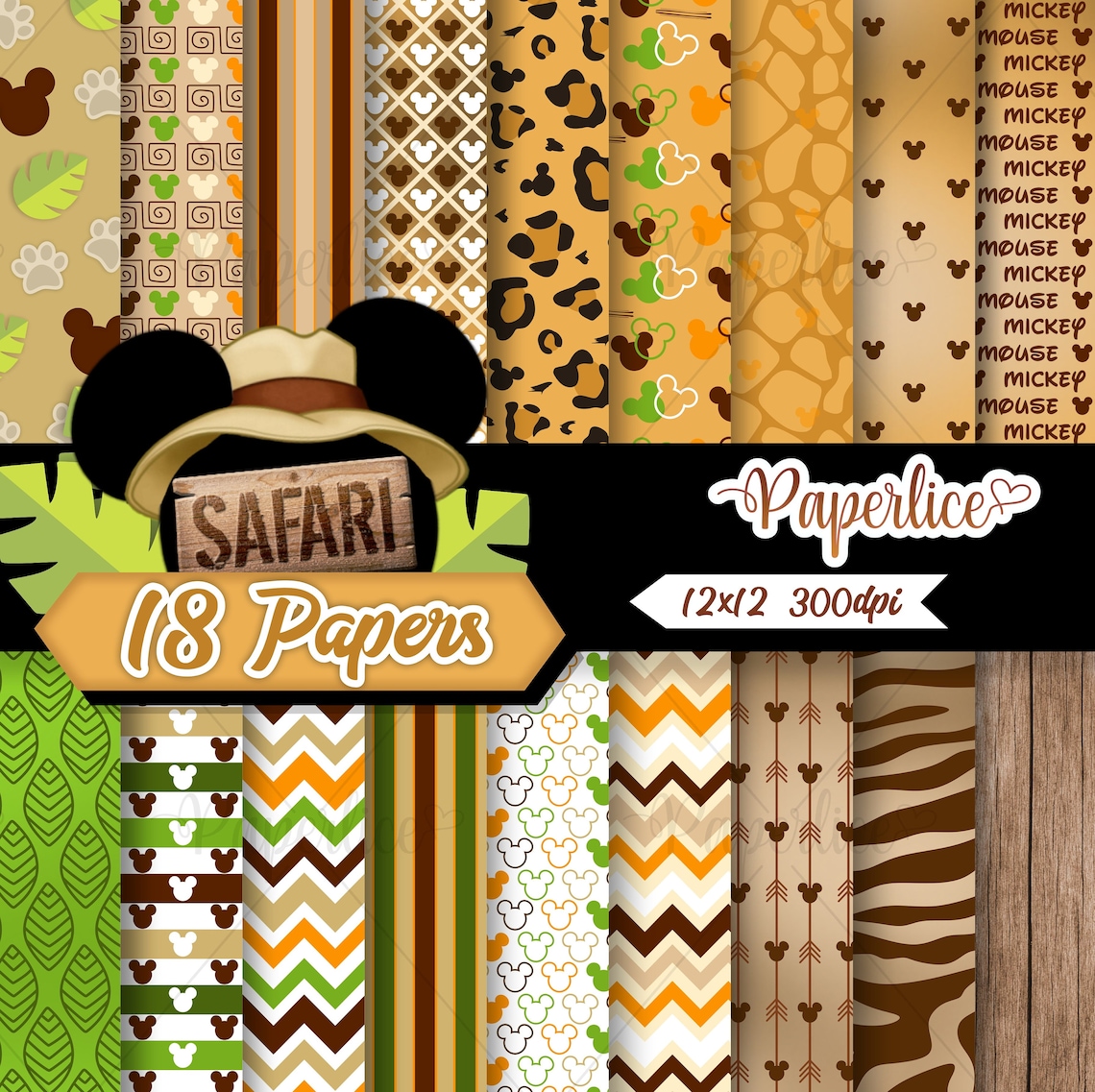 Safari Digital Paper Safari Kit Digital - Etsy