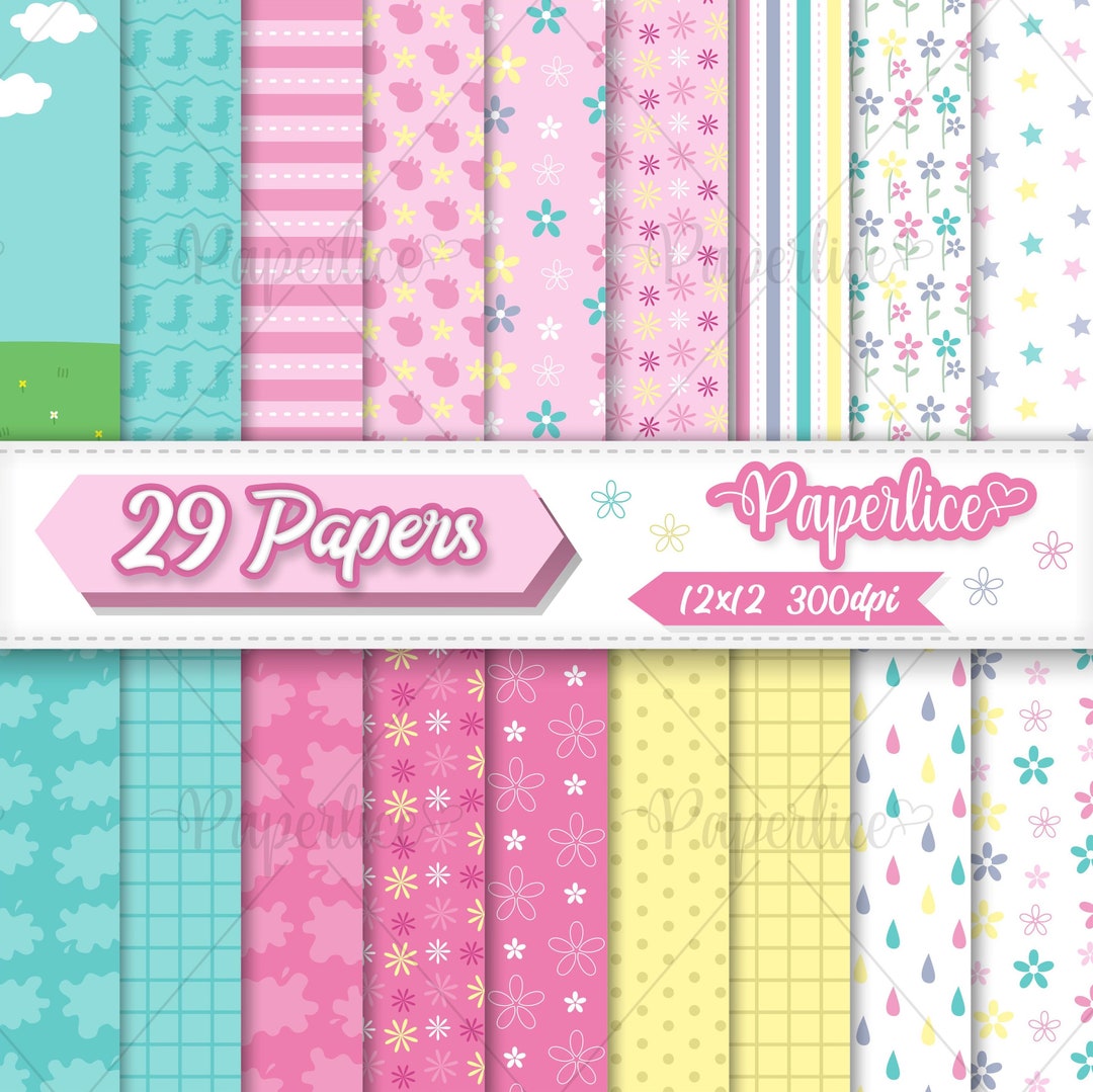 Pink Pig Scrapbook Digital Paper - Etsy