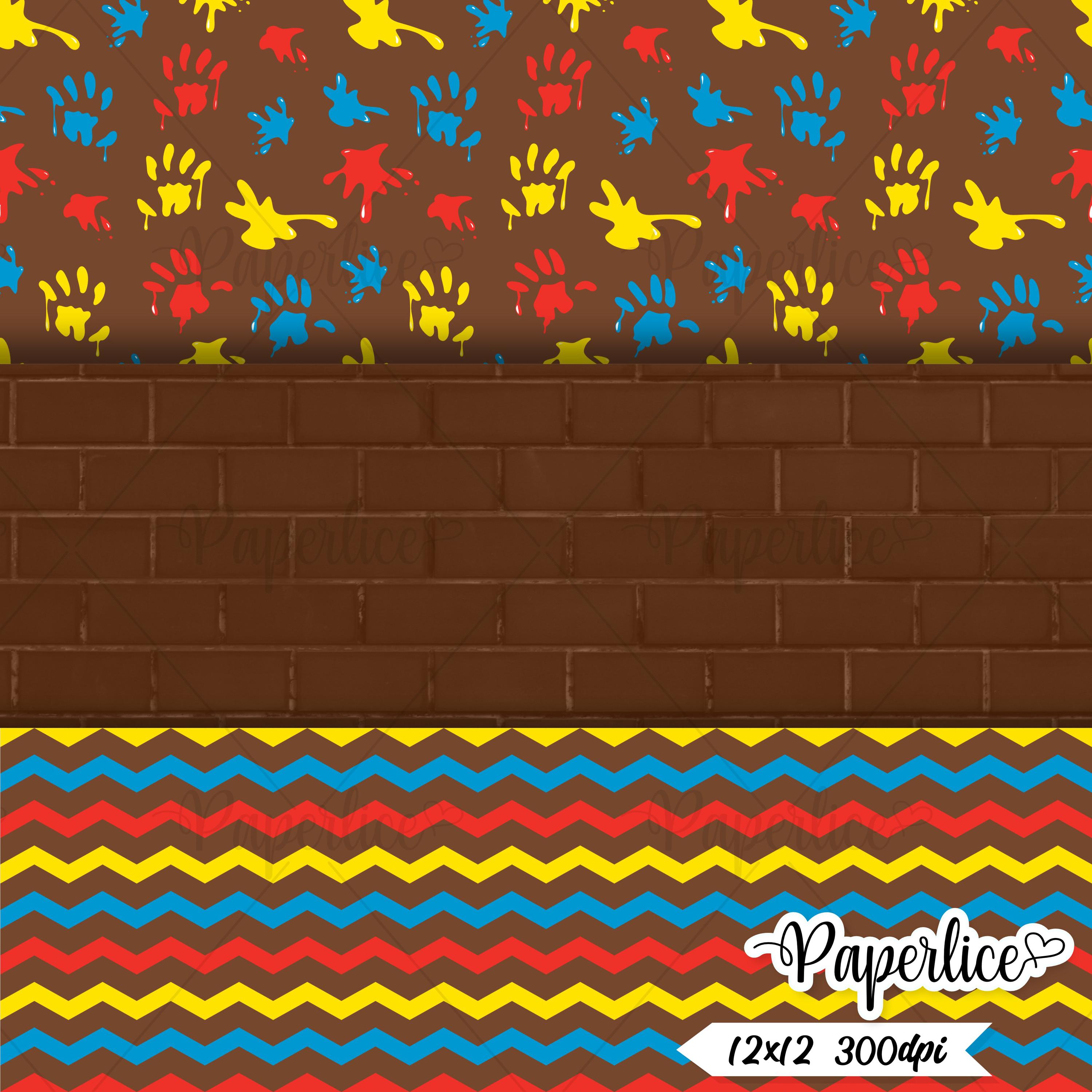 Circus Monkey Digital Paper - Etsy
