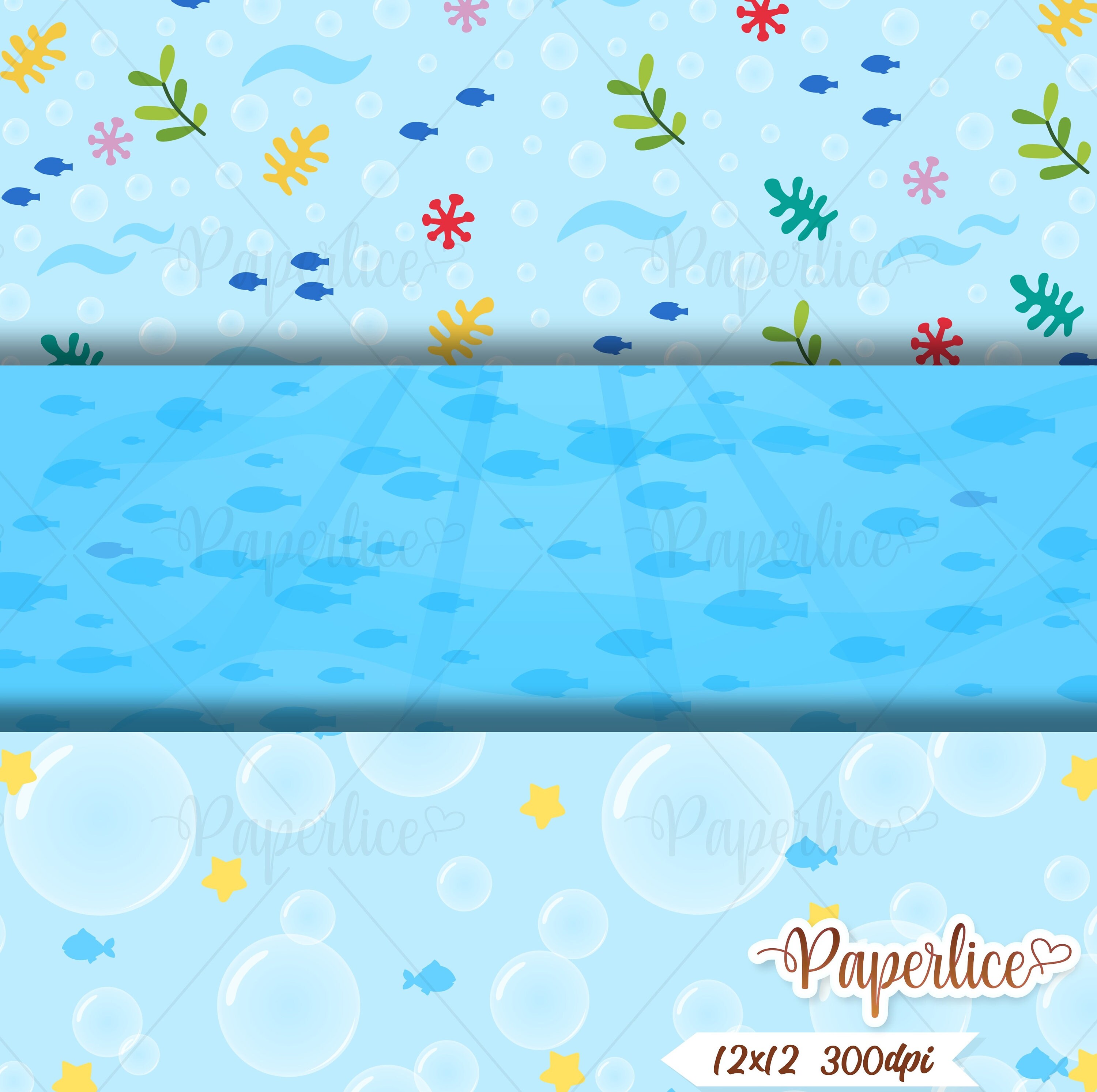 Shark Digital Paper Under the Sea Paper - Etsy
