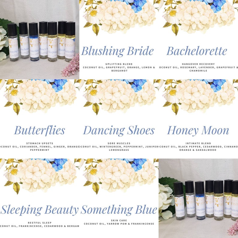 Bridal Shower Gift/ Essential Oil Blends for the Bride/ Wedding Shower ...