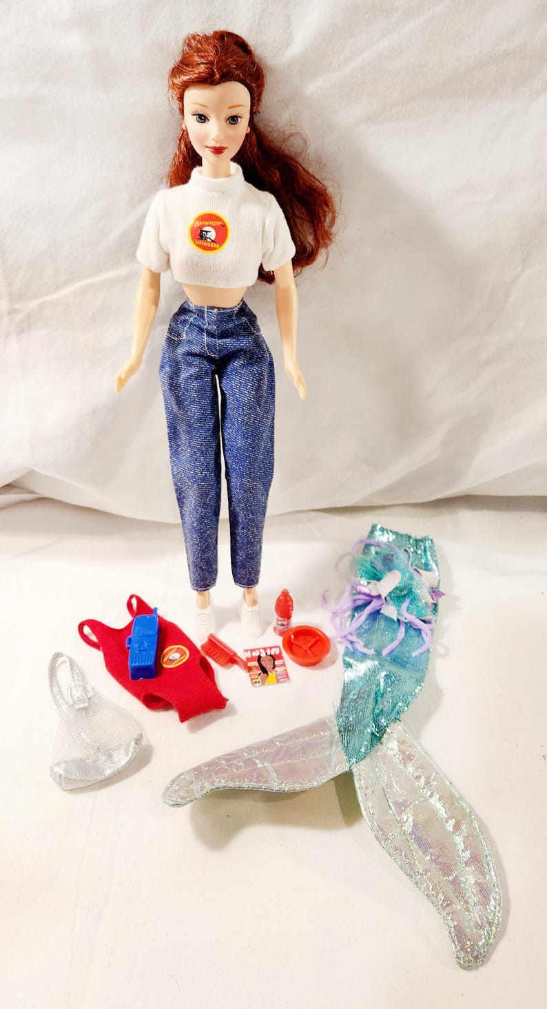 Baywatch 90's Barbie Brunette Friend - Mermaid Swimsuit - Etsy