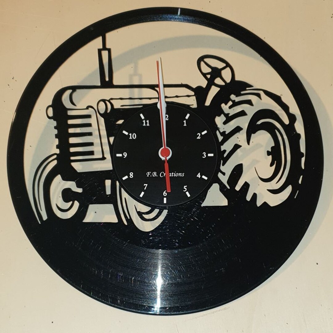 Tractor Version 2 Old Vinyl Clock Pattern in DXF Format for Laser ...