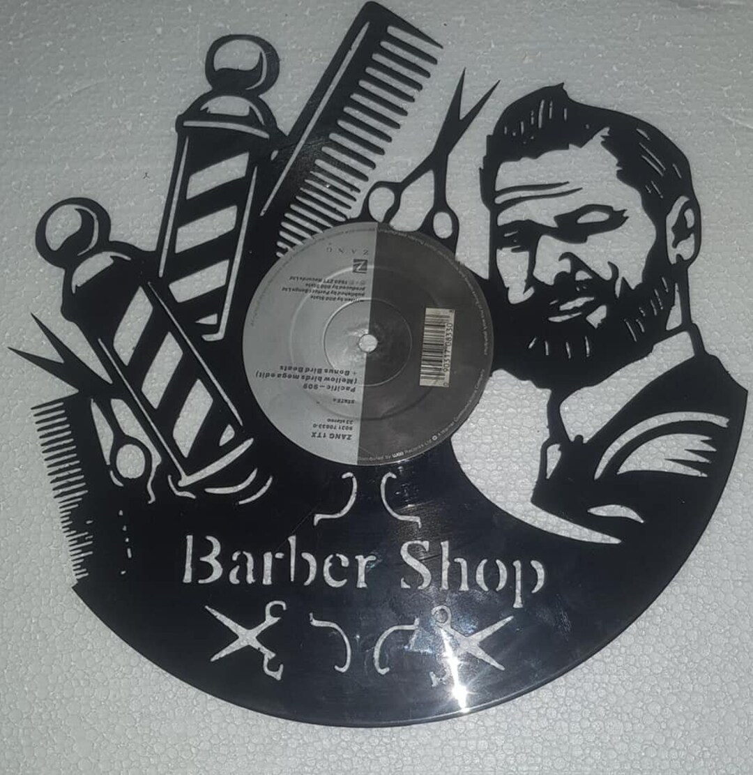 Barber Shop Vinyl Clock Pattern in DXF Format for Laser Cutting or Cnc ...