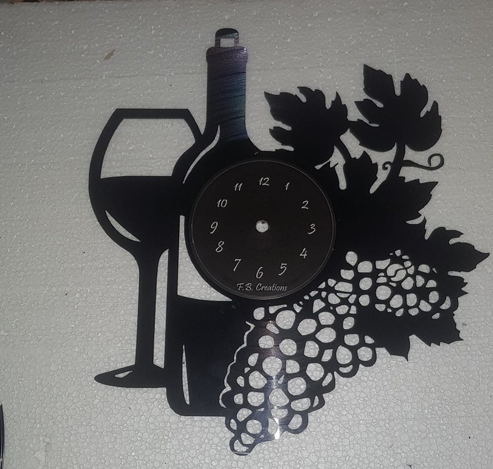 Sommelier Vinyl Clock Pattern in DXF Format for Laser Cutting or Cnc ...