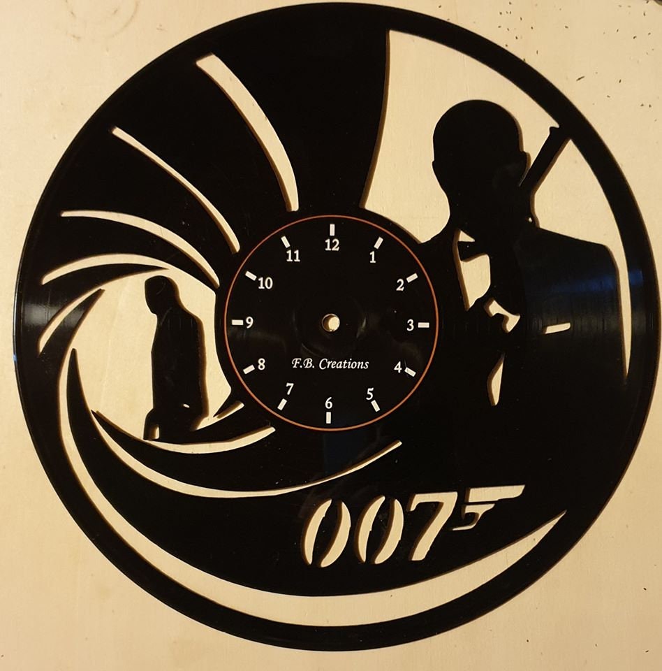 007 James Bond Vinyl Clock Pattern in DXF Format for Laser - Etsy