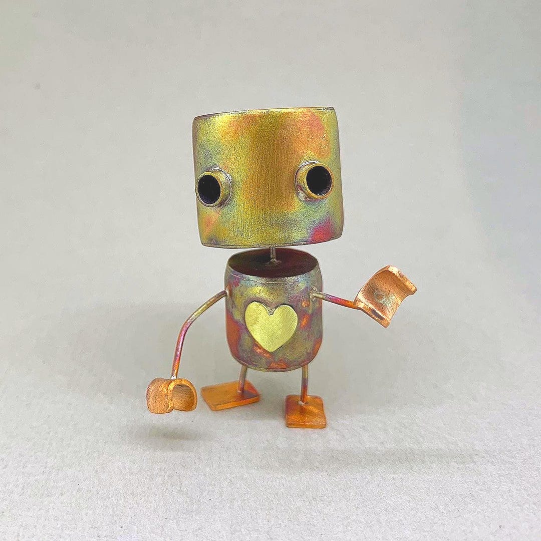 M-it - Small Copper Robot - Etsy