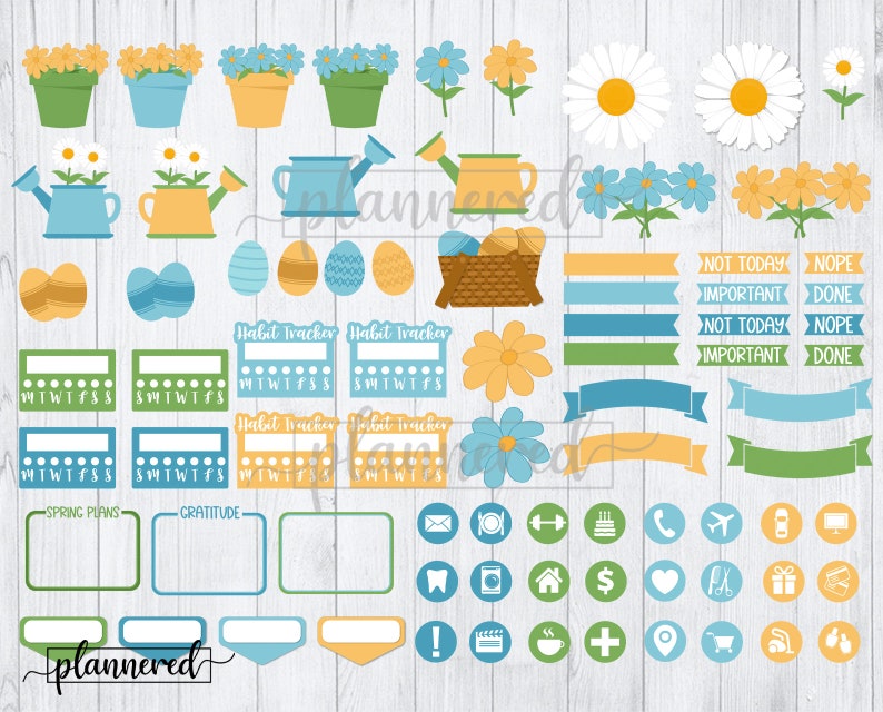 Gnome Digital Stickers, Spring Gnomes Planner Stickers, 600+ Spring ...