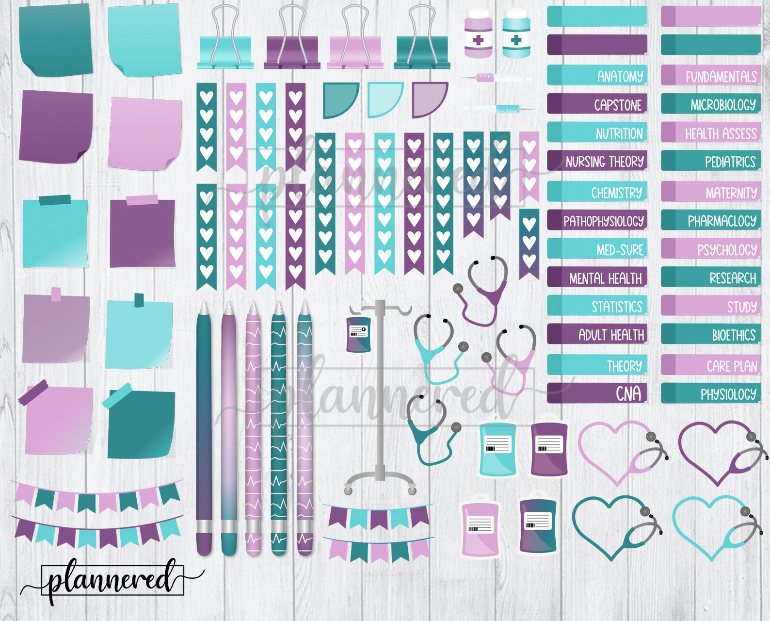 Student Nurse Digital Stickers, 600+ Student Nursing Digital Sticker ...