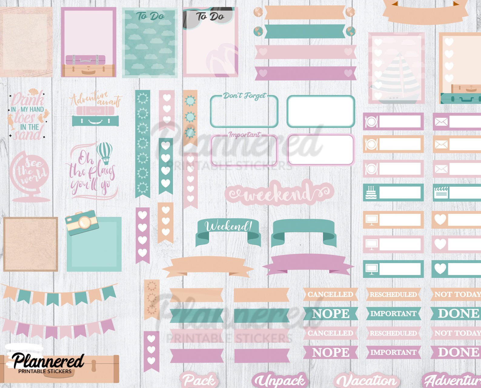 Wanderlust Digital Stickers 500 Digital Travel Sticker Set - Etsy