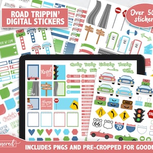 Road Trip Digital Stickers, 500+ Digital Roadtrip Summer Sticker Set ...