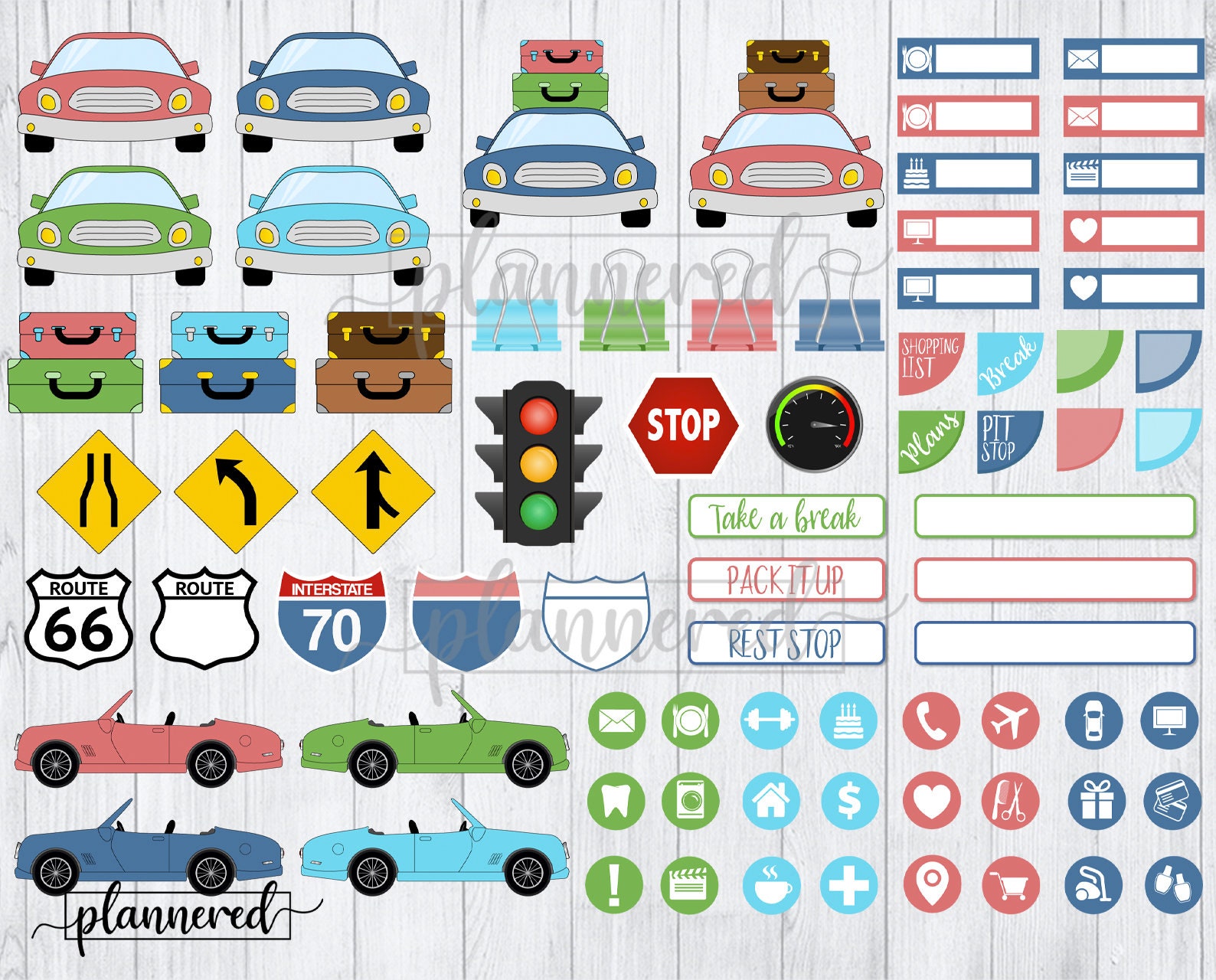 Road Trip Digital Stickers 500 Digital Roadtrip Summer - Etsy