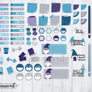 Winter Gnomes Digital Stickers, 600+ Winter Gnome Life Digital Stickers ...