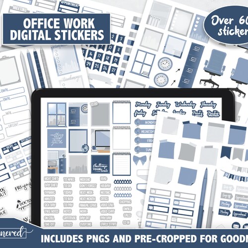Work Digital Stickers 500 Office Working Digital Sticker - Etsy