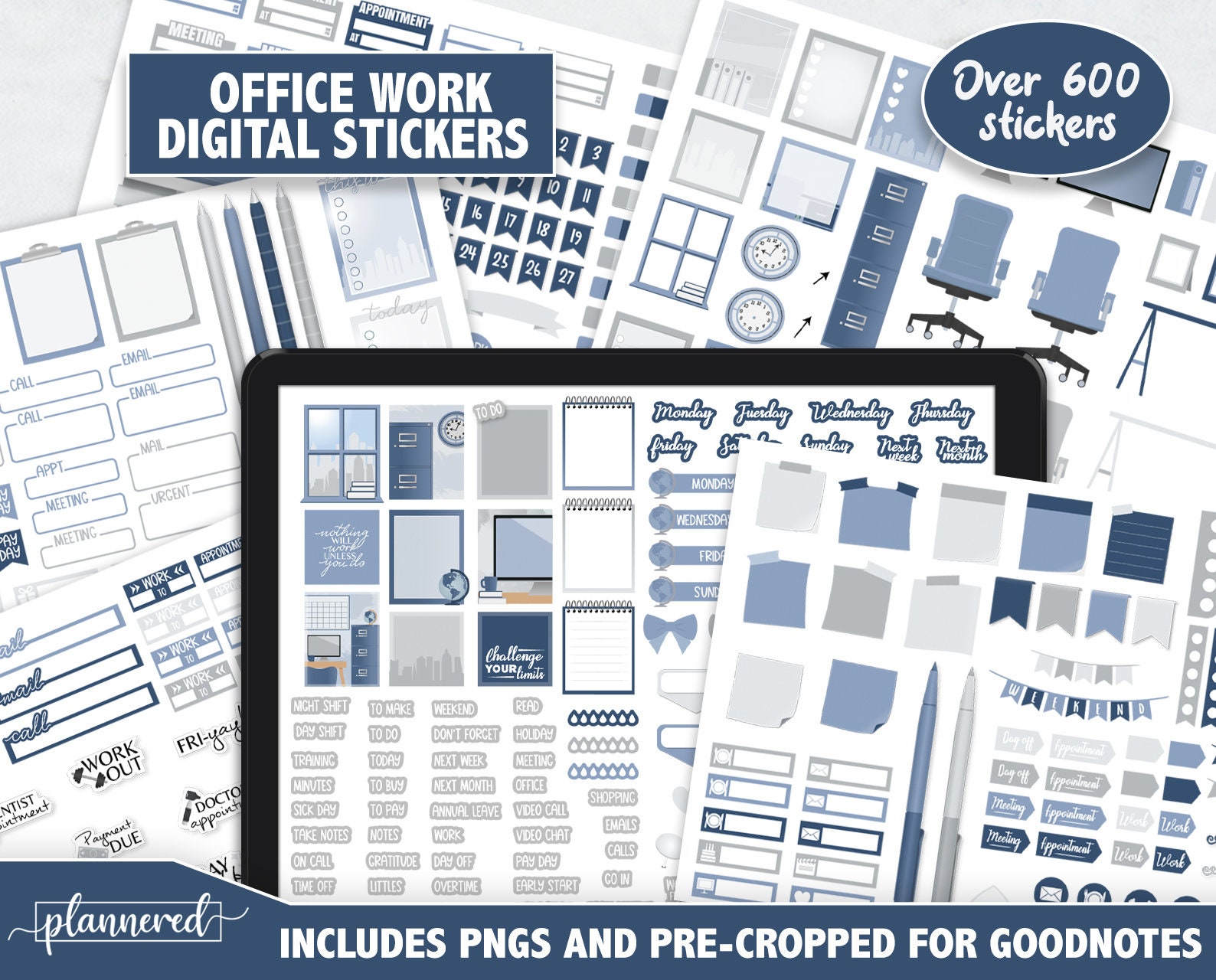 Work Digital Stickers 500 Office Working Digital Sticker - Etsy