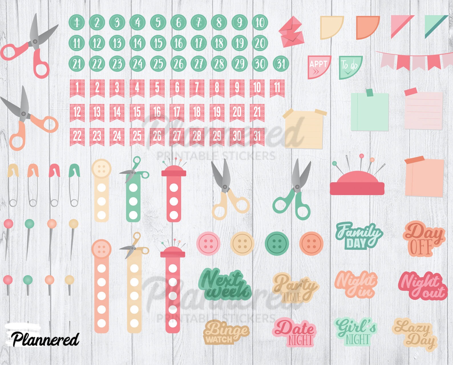 Sewing Digital Stickers 500 Digital Sewing Sticker Set - Etsy UK