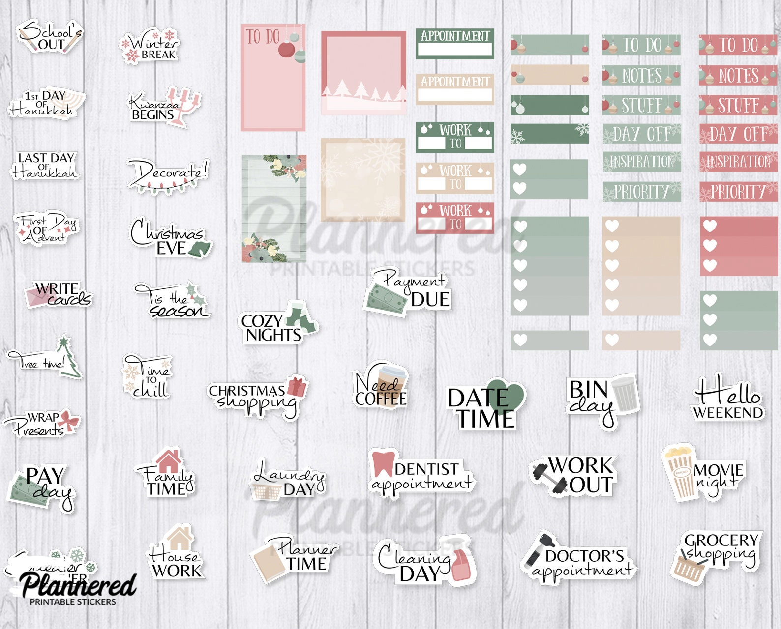 December Digital Stickers 500 Digital December Sticker Set - Etsy