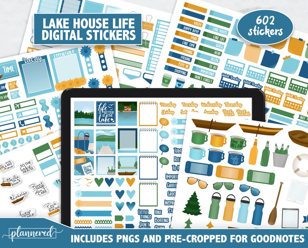 Lake House Digital Stickers, 602 Lake Life Digital Sticker Set ...