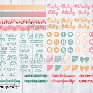 Self-care Digital Stickers, 600+ Enjoy Life Digital Sticker Set ...