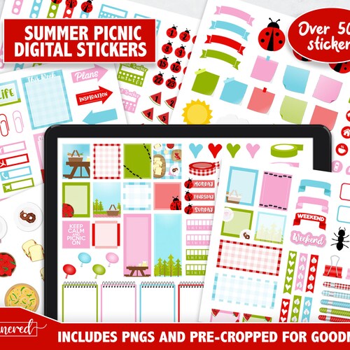 Camping Digital Stickers 500 Digital Sticker Set for - Etsy