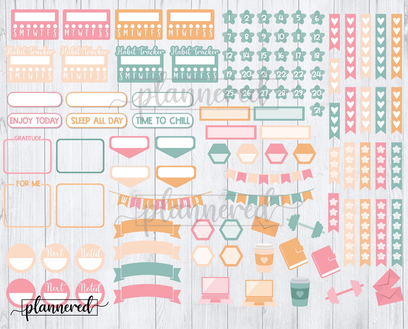 Self-care Digital Stickers, 600+ Enjoy Life Digital Sticker Set ...