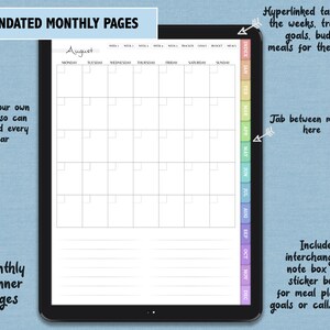 Undated Digital Planner Vertical for Goodnotes, Rainbow Tabs, Vertical ...