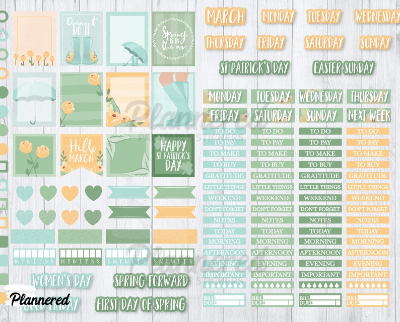 March Digital Stickers 500 March Digital Sticker Set - Etsy