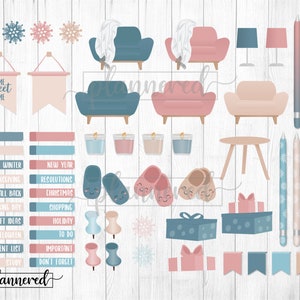 Cosy Winter Digital Stickers, Winter at Home Digital Goodnotes Stickers ...