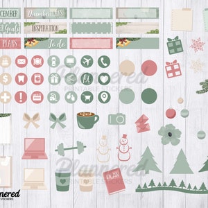 December Digital Stickers, 500+ Digital December Sticker Set ...