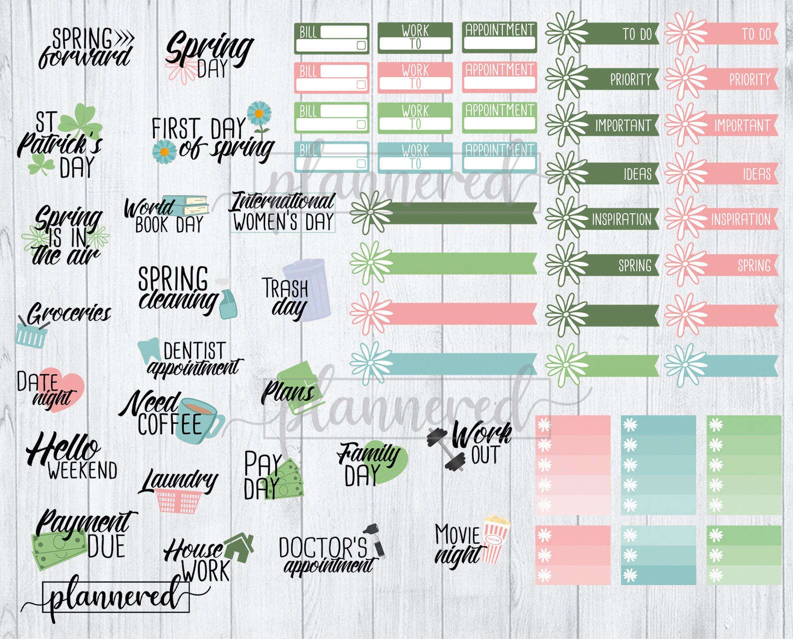 March Digital Stickers 500 Spring Time Digital Sticker Set - Etsy