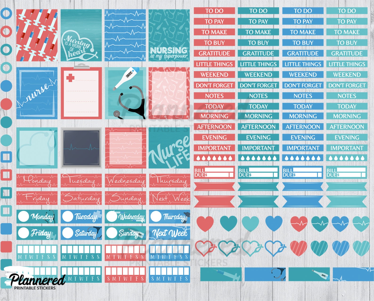 Nurse Digital Stickers, Digital Goodnotes Stickers, 520 Digital Nursing ...