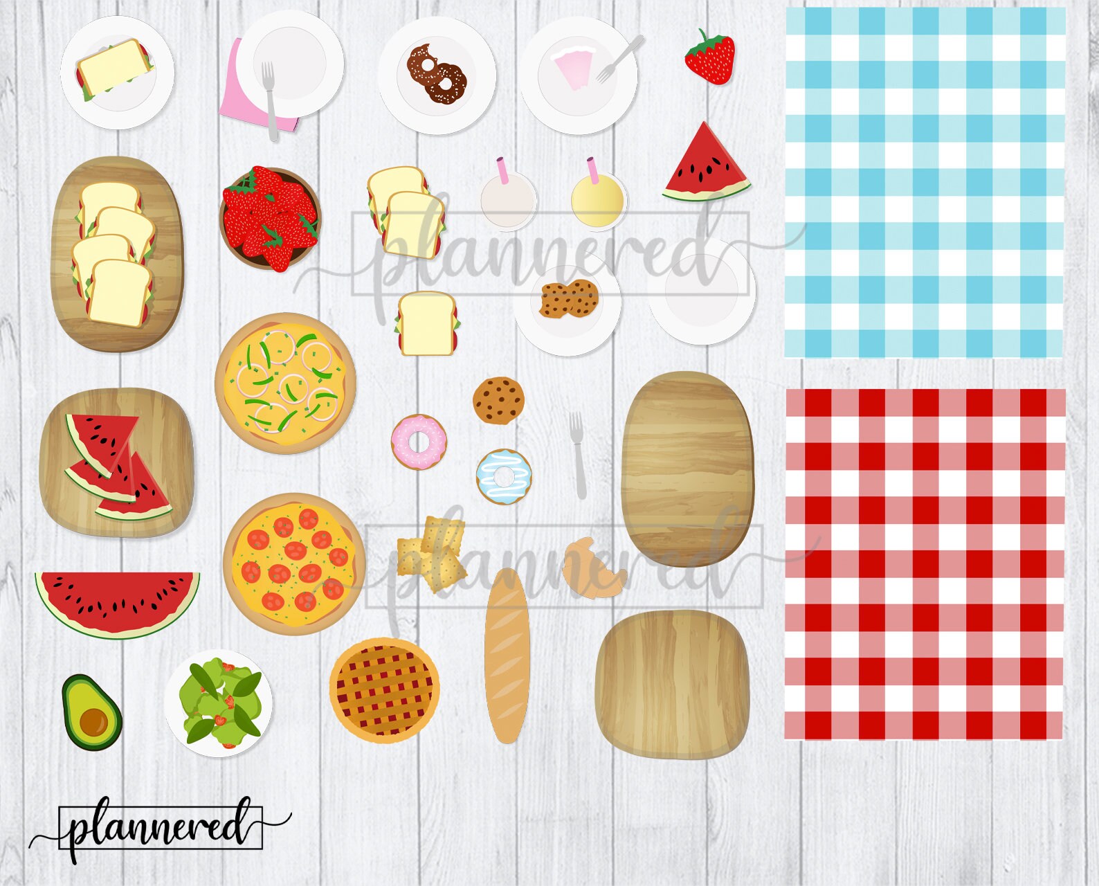 Picnic Digital Stickers, 500+ Summer Picnic Digital Sticker Set ...