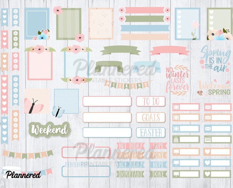 Spring Digital Stickers 500 Digital Floral Spring Sticker - Etsy