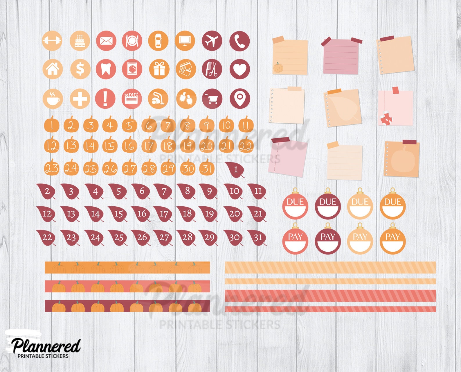 Fall Digital Stickers 500 Digital Fall Stickers Precropped - Etsy