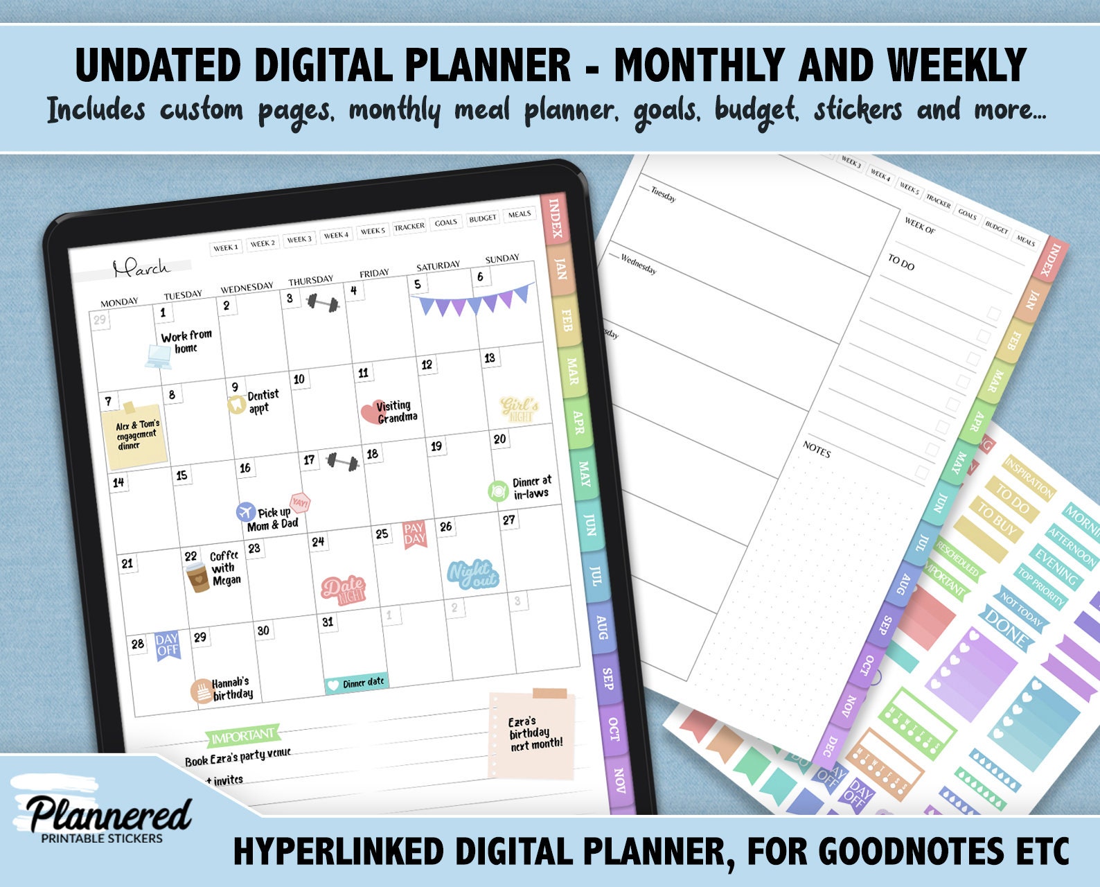 Calendars & Planners Paper Paper & Party Supplies Rainbow digital ...
