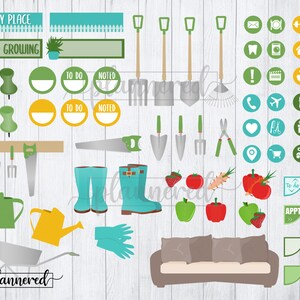 Gardening Digital Stickers, 500+ Digital Functional Gardening Sticker ...