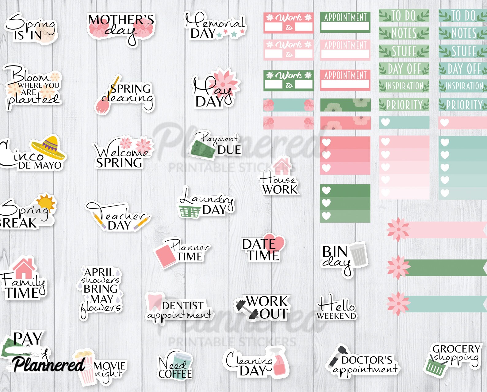 May Digital Stickers, 500 May Monthly Digital Stickers, Precropped ...