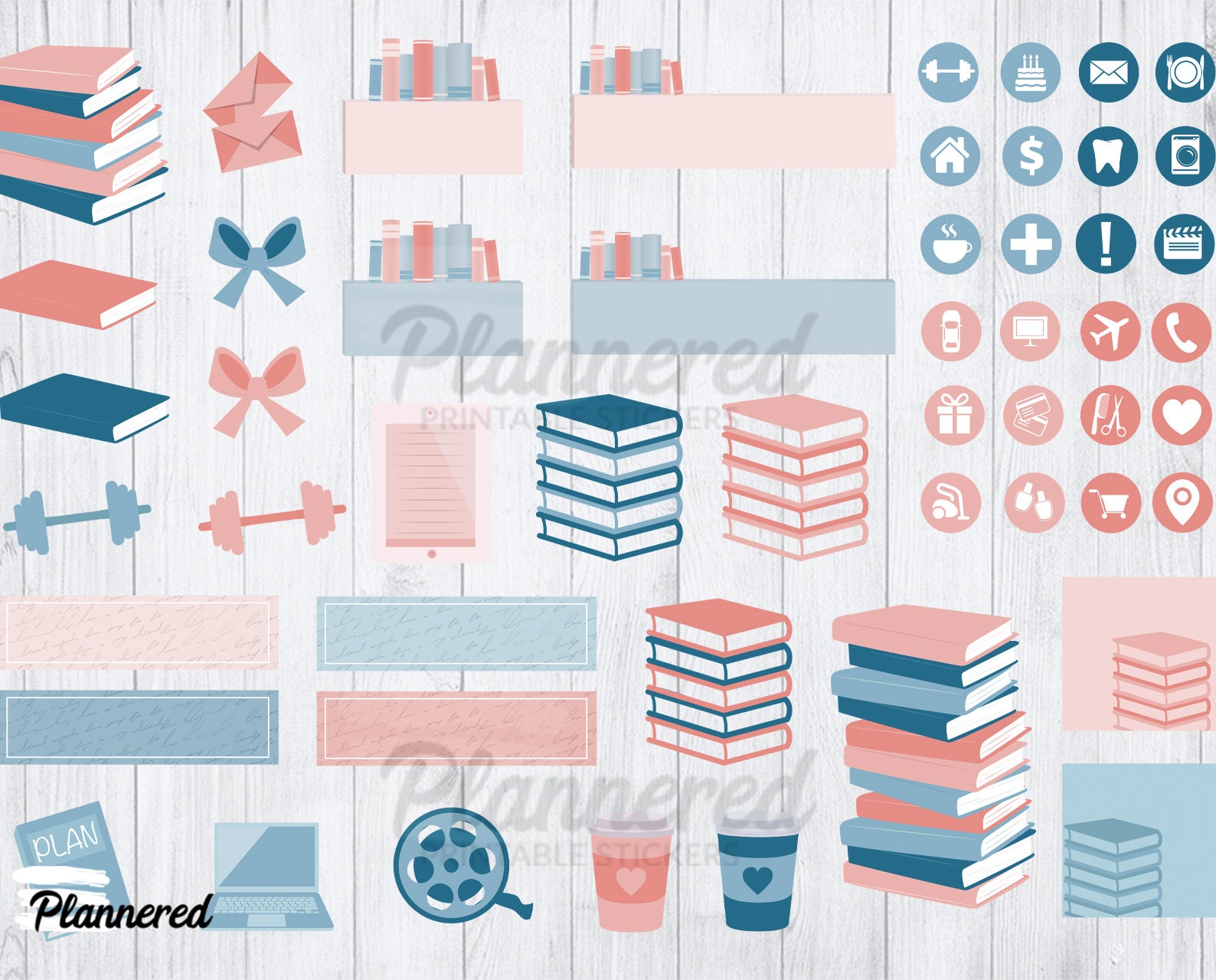 Reading Digital Stickers 500 Digital Book Shelf Sticker Set | Etsy