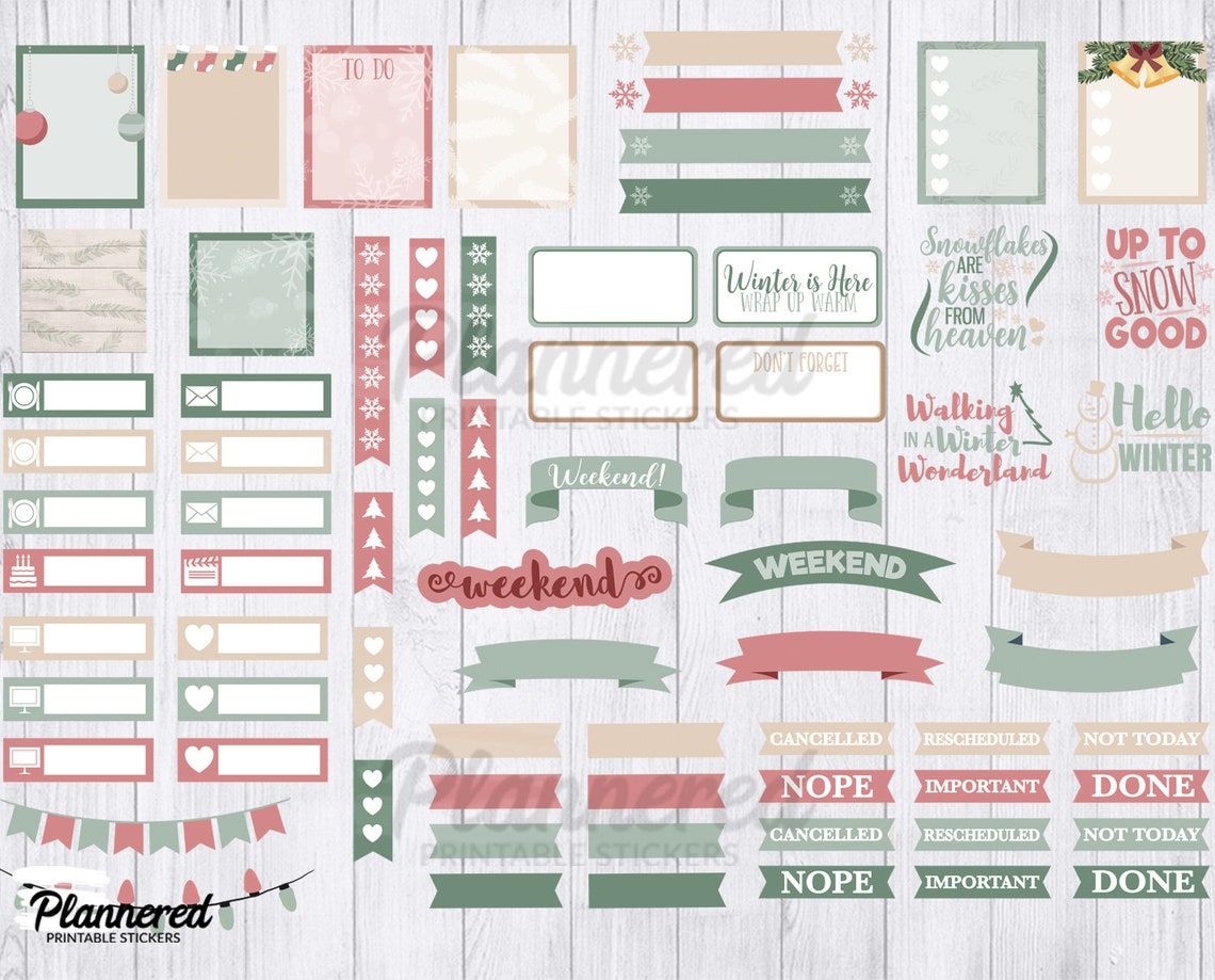 December Digital Stickers 500 Digital December Sticker Set - Etsy