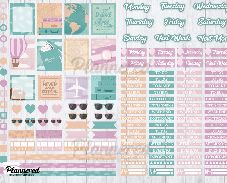 Wanderlust Digital Stickers, 500+ Digital Travel Sticker Set ...