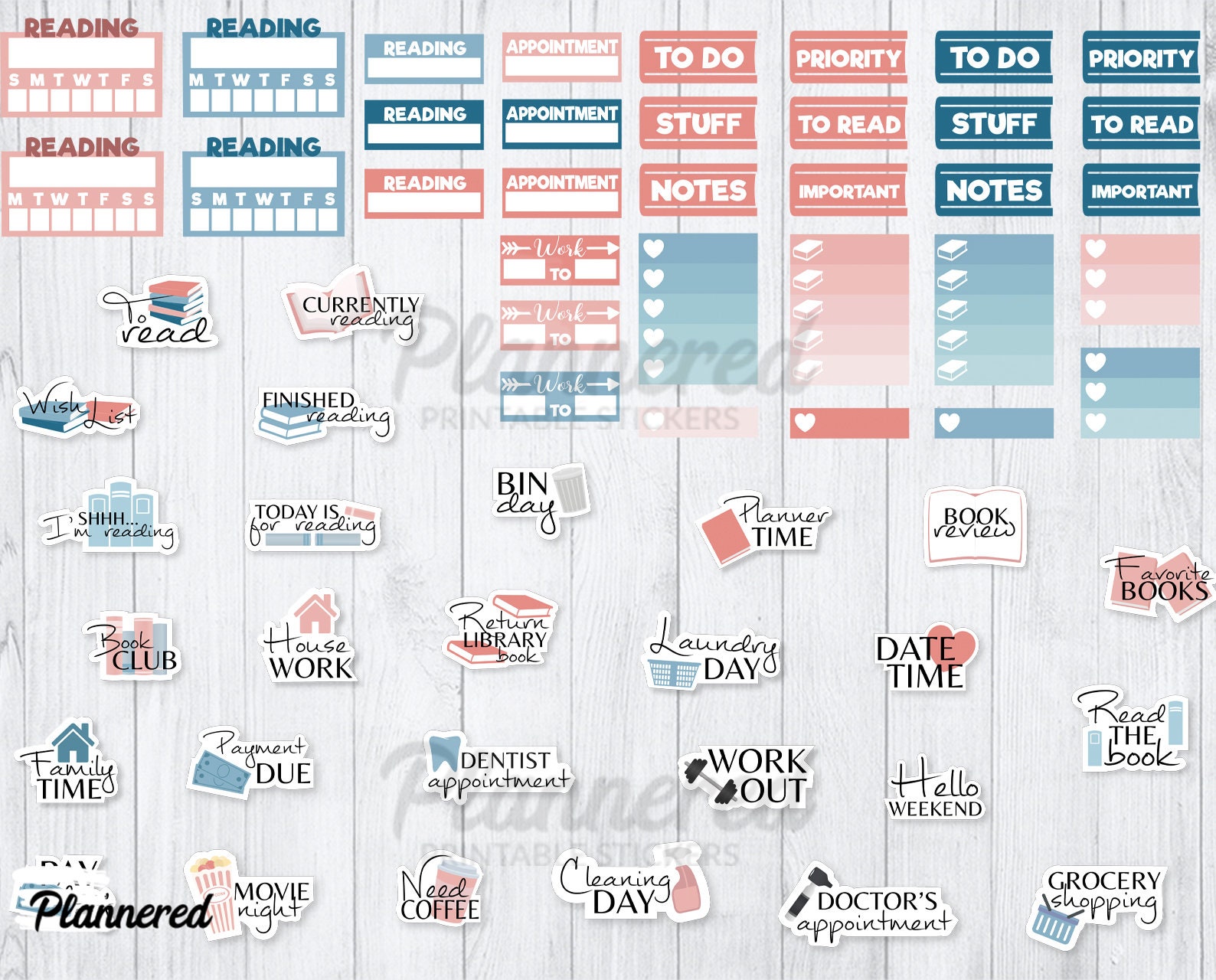 Reading Digital Stickers 500 Digital Book Shelf Sticker Set | Etsy