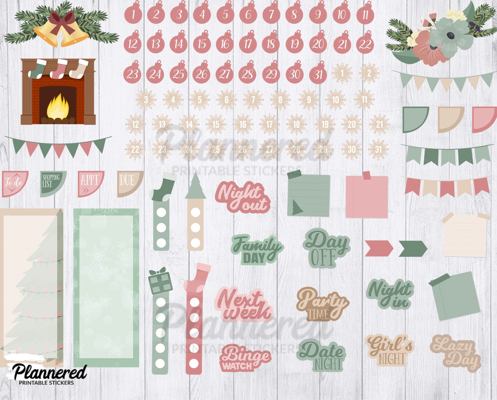 December Digital Stickers 500 Digital December Sticker Set - Etsy