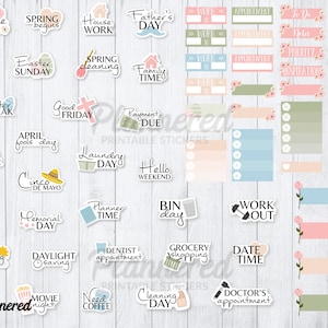 Spring Digital Stickers, 500+ Digital Floral Spring Sticker Set ...
