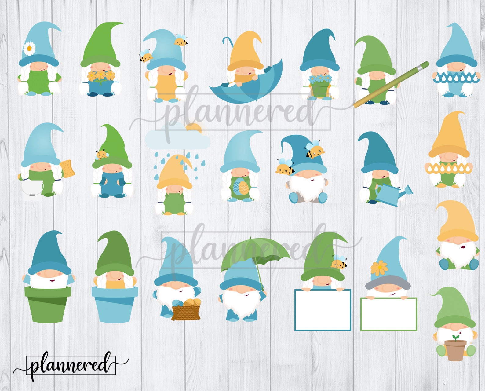 Gnome Digital Stickers, Spring Gnomes Planner Stickers, 600+ Spring ...