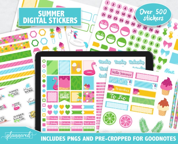 Summer Digital Stickers 500 Bright Summer Stickers for Ipad - Etsy